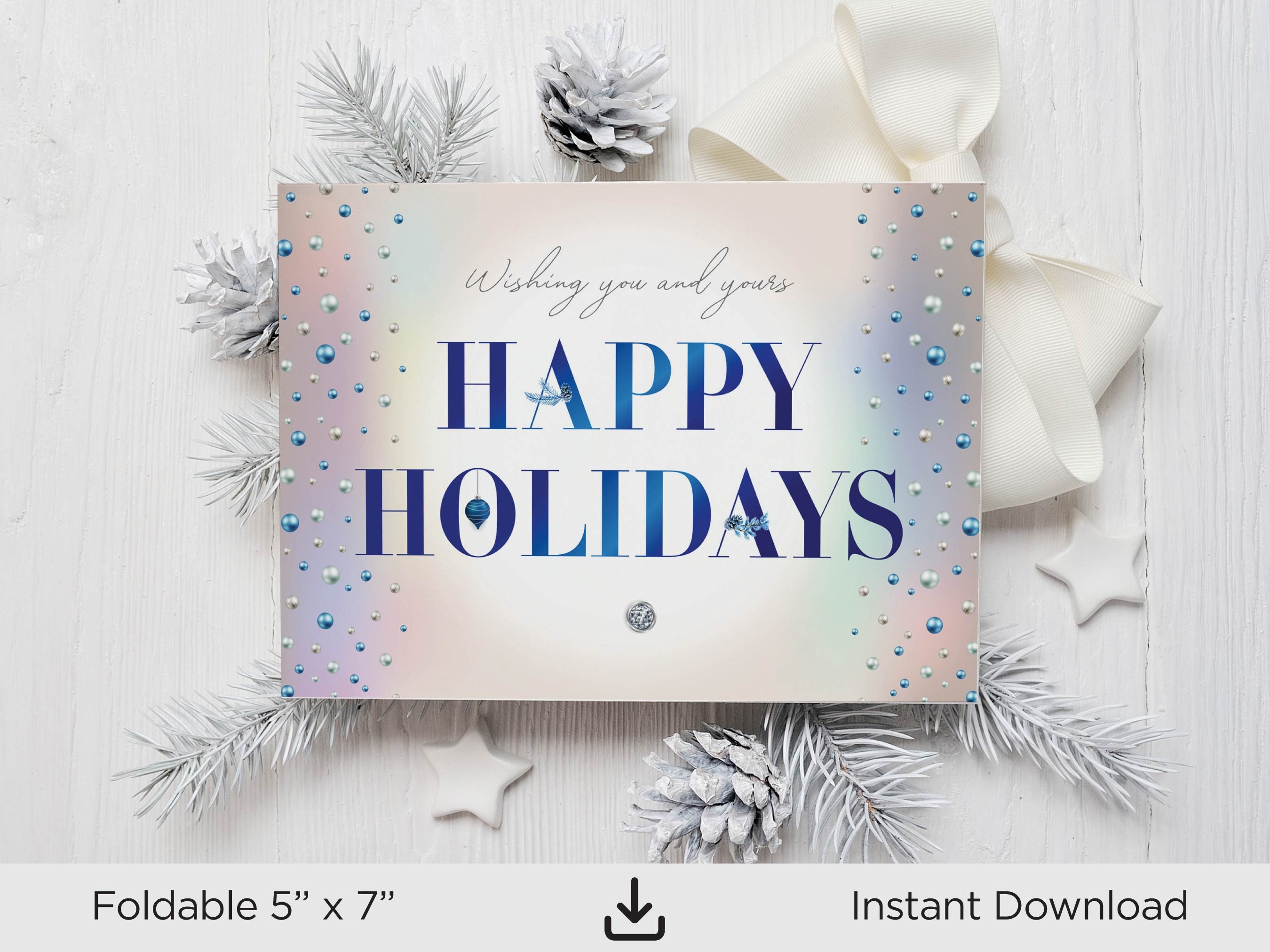 Happy Holidays Printable Card Printable Holiday Card - Etsy