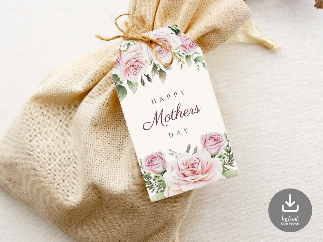 Printable Floral Happy Mother's Day Favor Tags, Tags for Mom for ...
