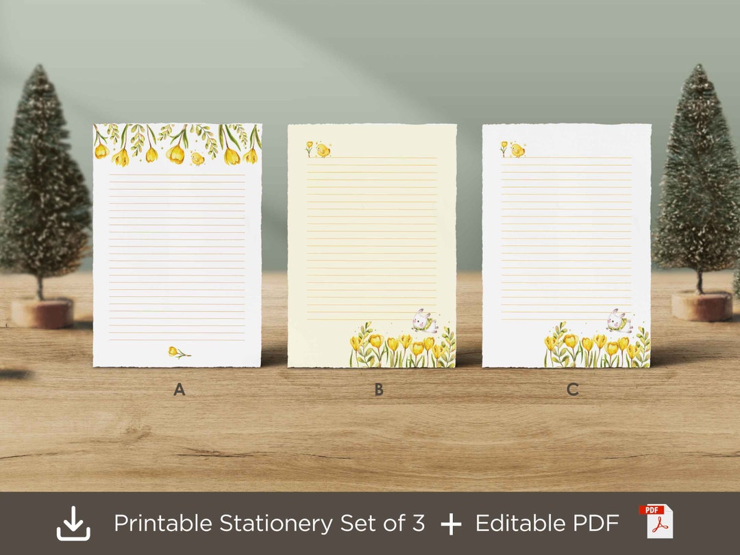 Spring Floral Letter Writing Paper Printable ,printable Floral ...