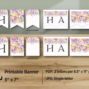 Mother’s Day Printable Floral Banner | DIY Decoration for Brunch, Party ...