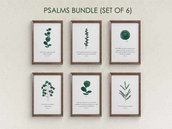 Psalms Bundle Psalms Printable Set of 6 Bible Wall Art | Etsy