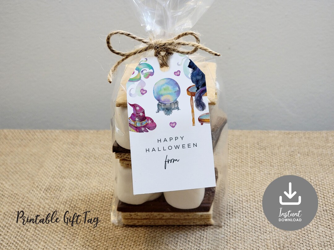 Halloween Favor Tags, Printable Happy Halloween Gift Tags, Costume ...