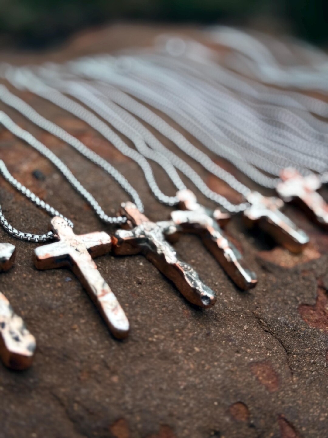 Hand Forged Copper & Fine Silver Cross Pendant: Protective Amulet - Etsy