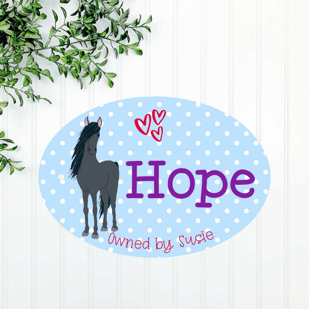 Personalised Black Horse Stable Sign: Custom Equestrian Name Plate ...
