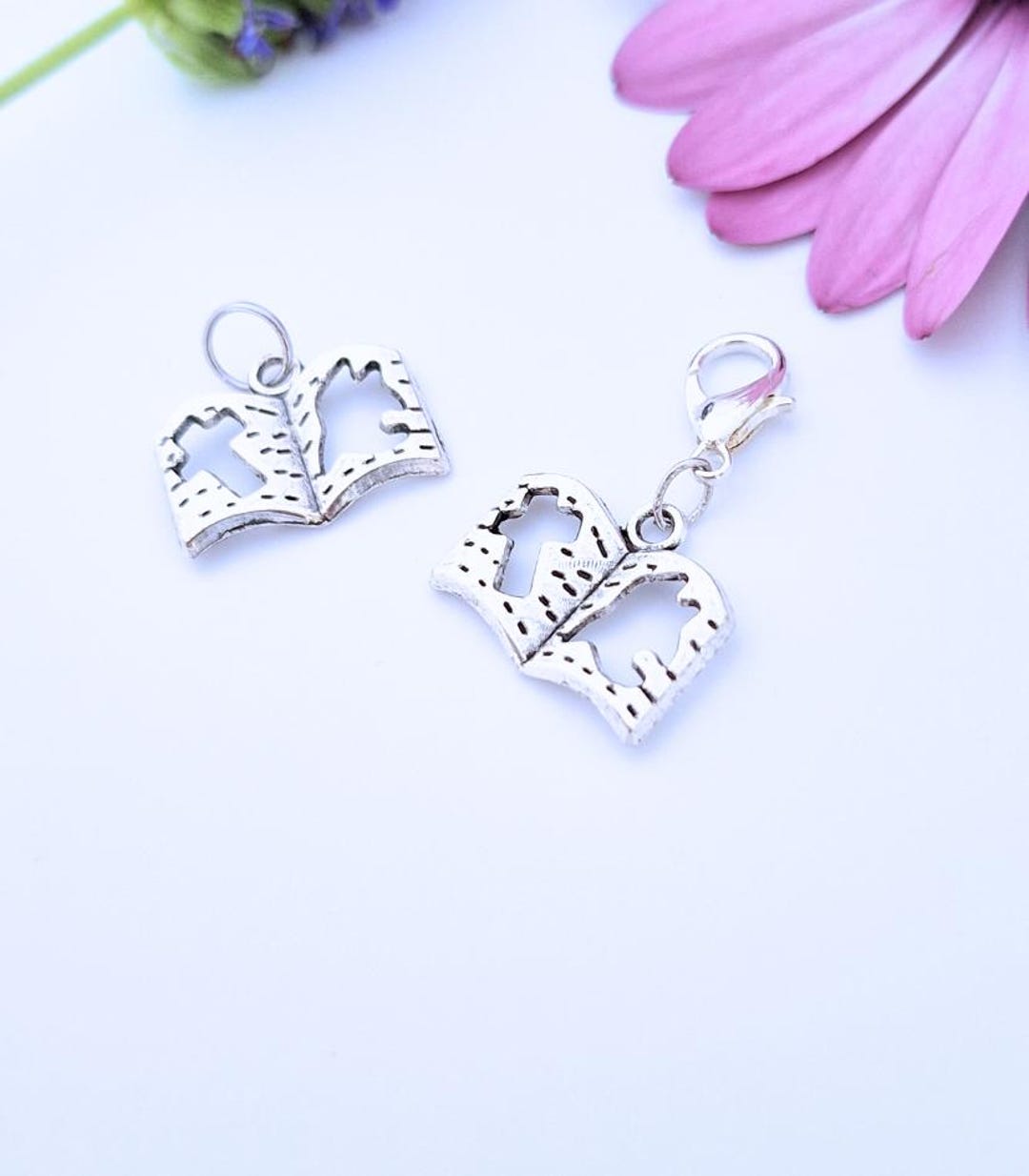 Bible Charm, Holy Bible Jewelry, Add on Journal, Clip on Pendant ...