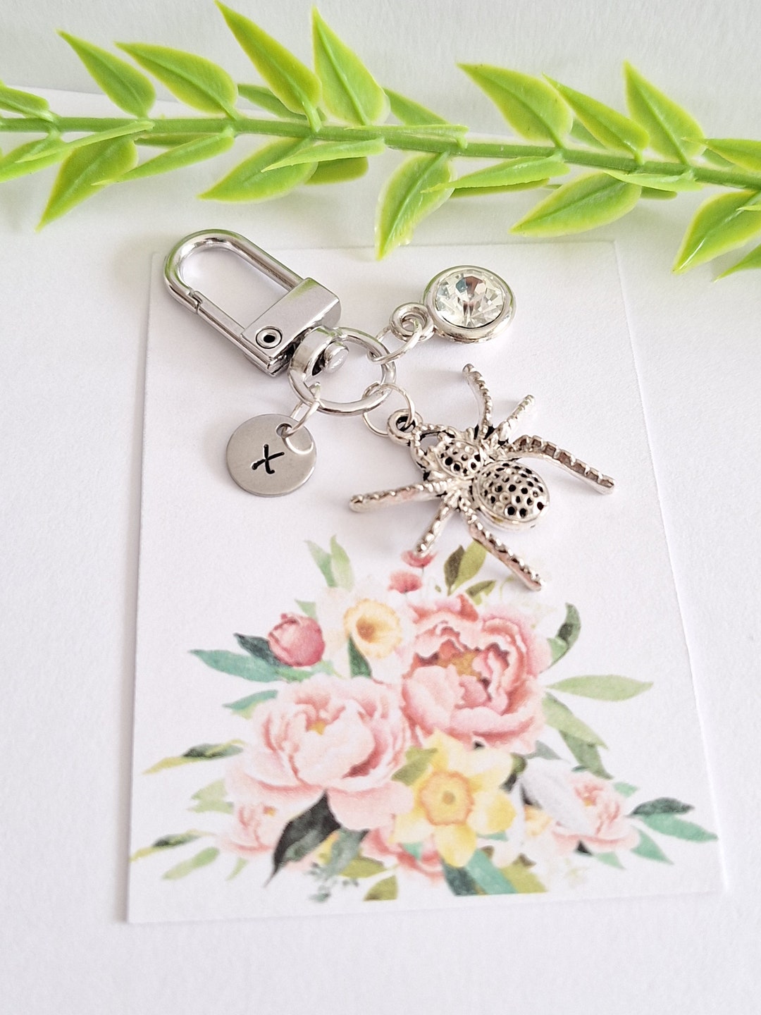 Spider Keychain, Insect Keychain, Animals Lovers, Birthstone, Handmade ...