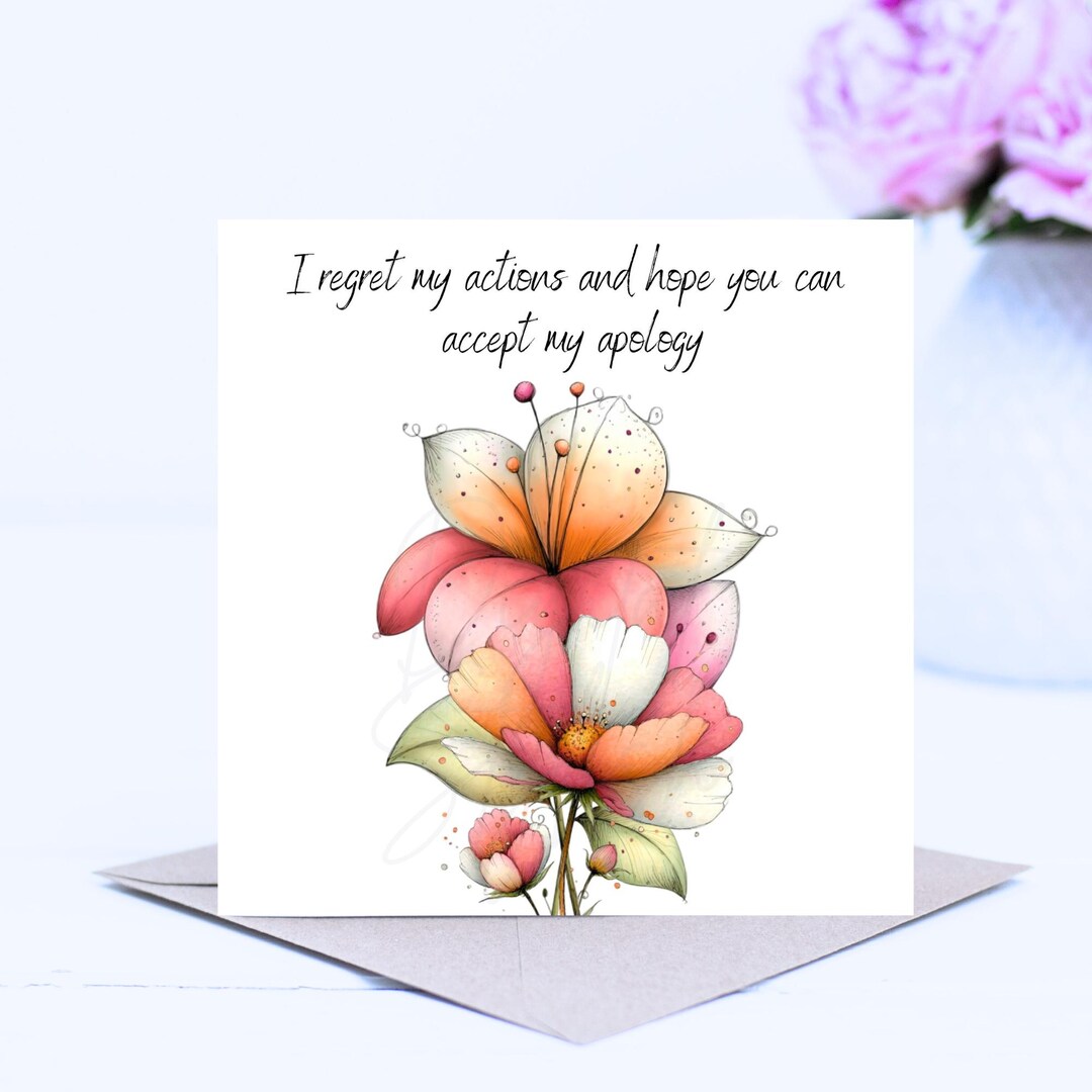 Printable I'm Sorry Cards ,pastel Floral Digital Download, Heartfelt ...