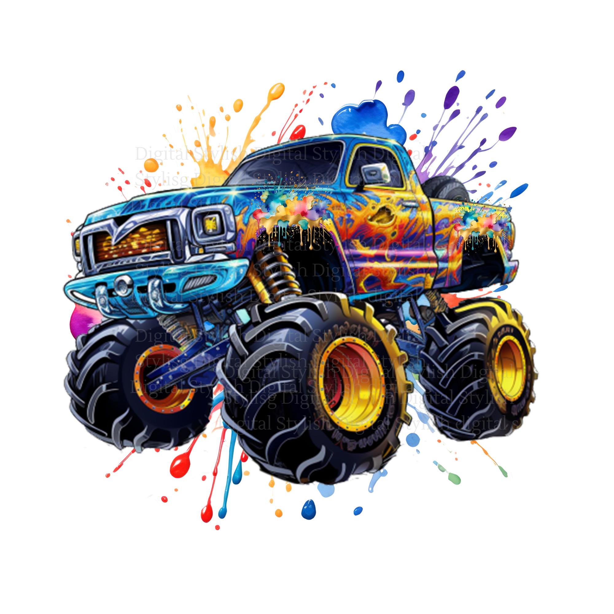 Monster Truck Clipart: Scrapbook & Junk Journal Graphics (digital ...