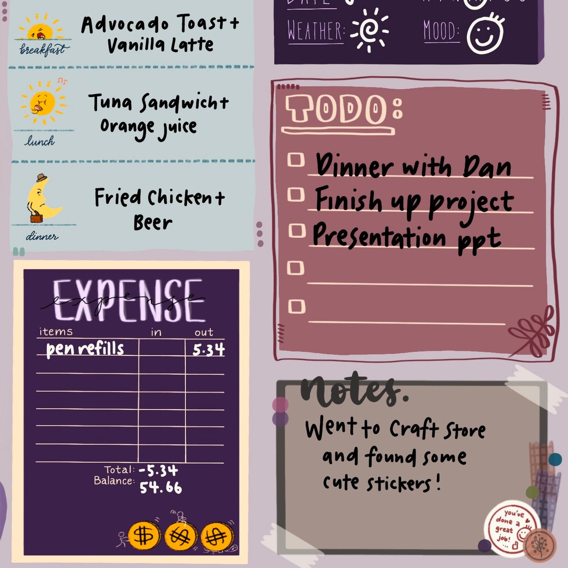 Digital Planner, Cute Daily Planner Template for Digital Planning in ...