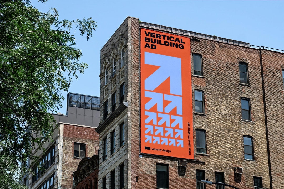 Vertical Building Ad Mockup Template, Editable Photoshop File - Etsy