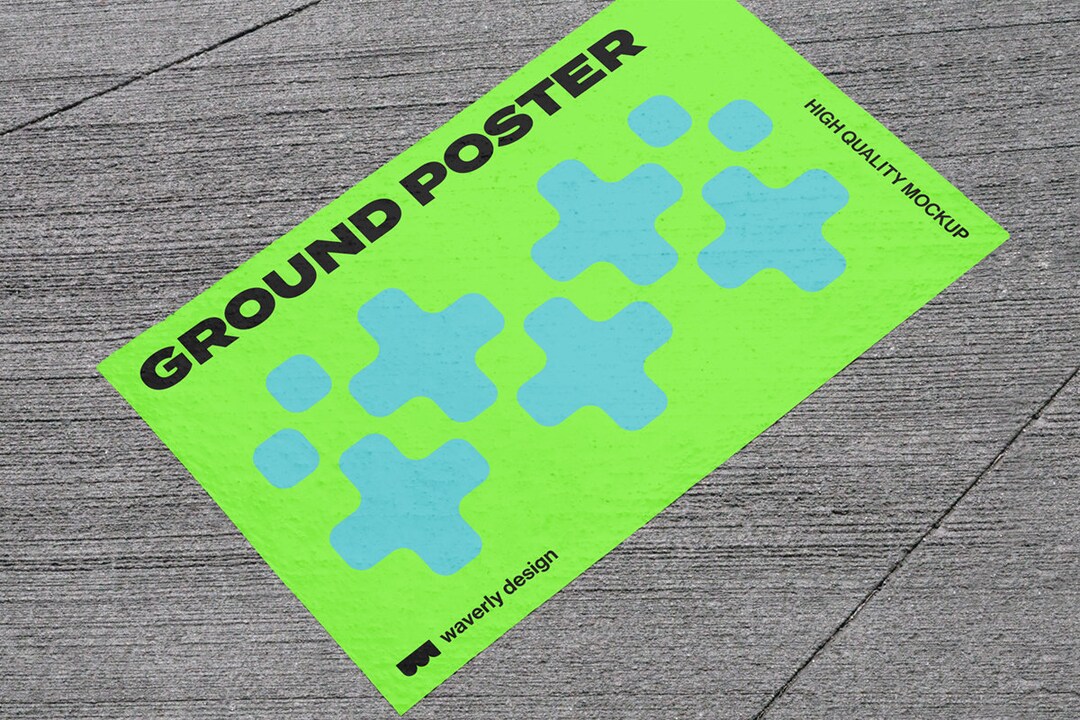 Ground Poster, Street Ad, Mockup Template, Editable Photoshop File - Etsy
