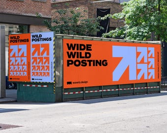Wild Postings, Urban Posters, Street Ads, Mockup Template, Editable ...