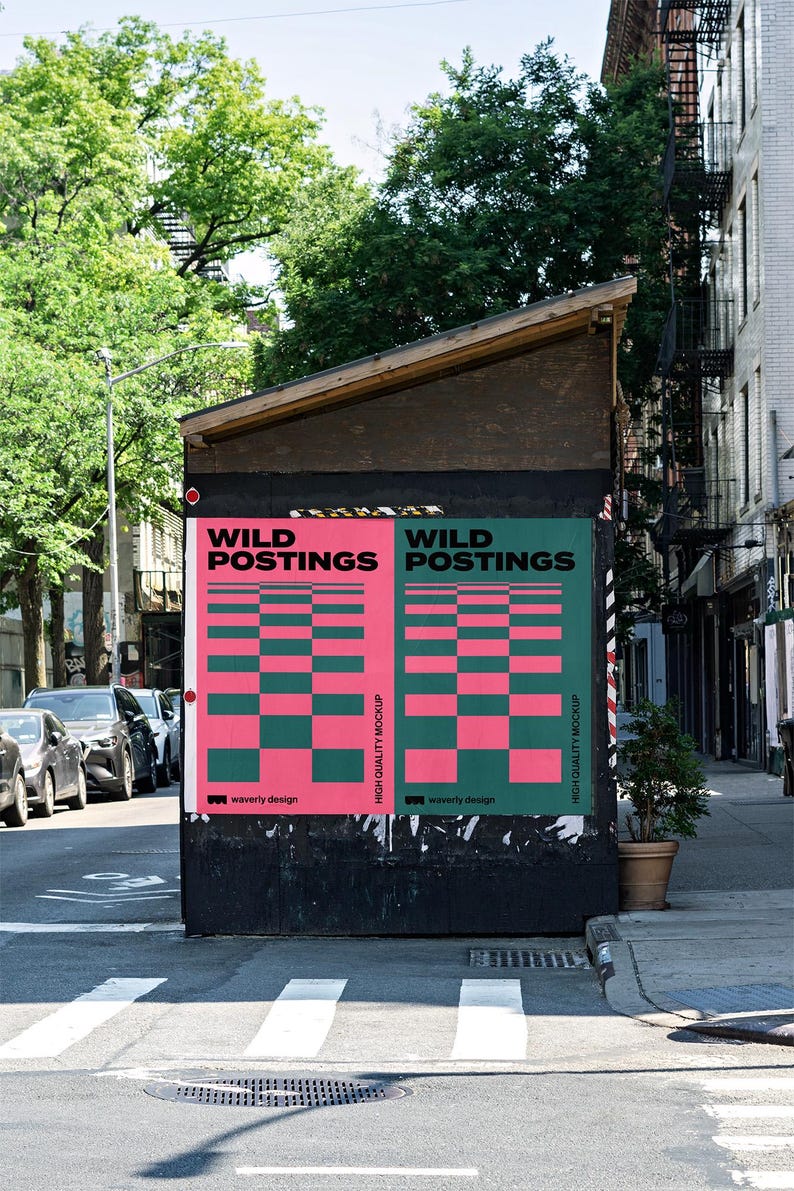 Wild Postings, Urban Posters, Street Ads, Mockup Template, Editable ...
