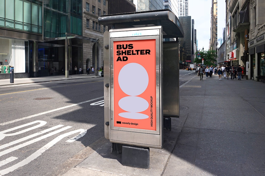 Bus Shelter Transit Ad Mockup Template, Editable Photoshop File - Etsy
