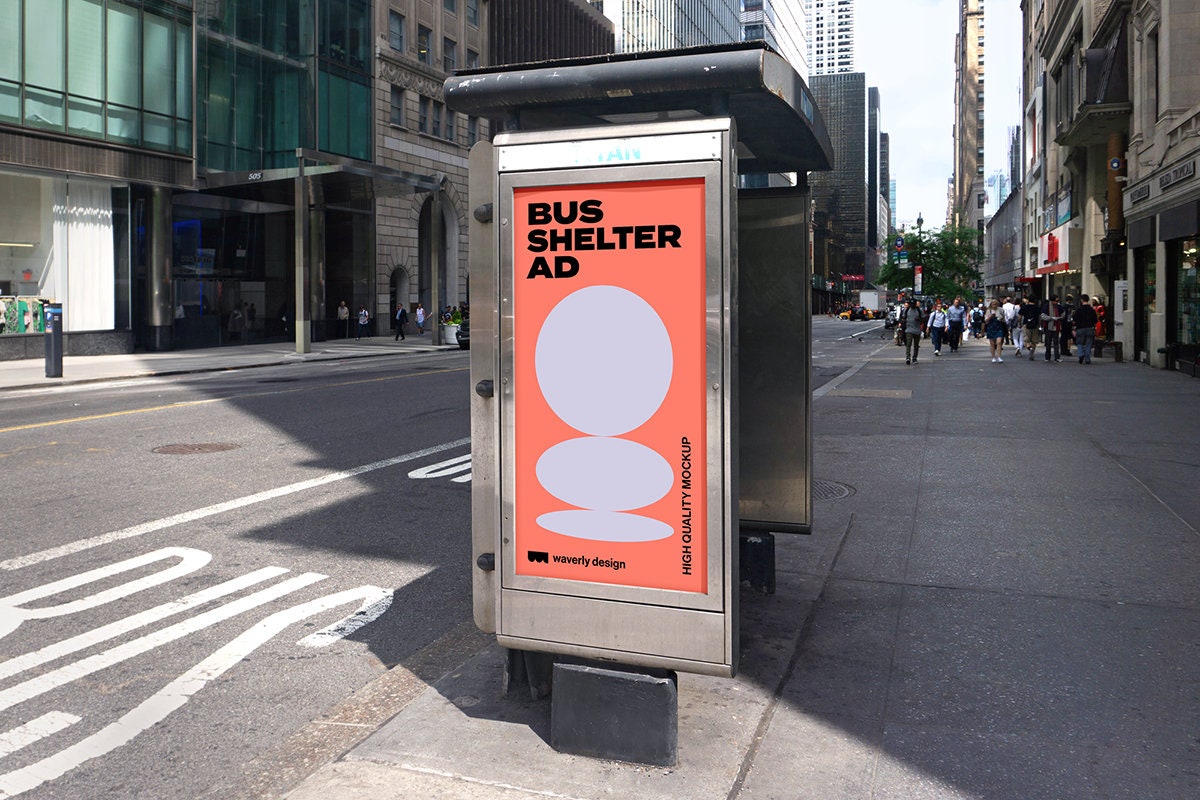 Bus Shelter Transit Ad Mockup Template, Editable Photoshop File - Etsy