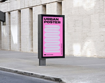 Bus Shelter Transit Ad Mockup Template, Editable Photoshop File - Etsy