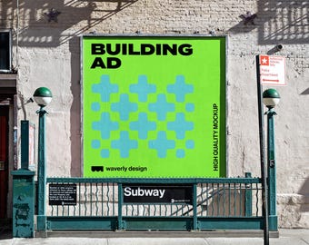 Wide Building Ad, Billboard Mockup Template, Editable Photoshop File - Etsy