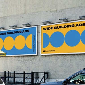 Wide Building Ad, Billboard Mockup Template, Editable Photoshop File - Etsy
