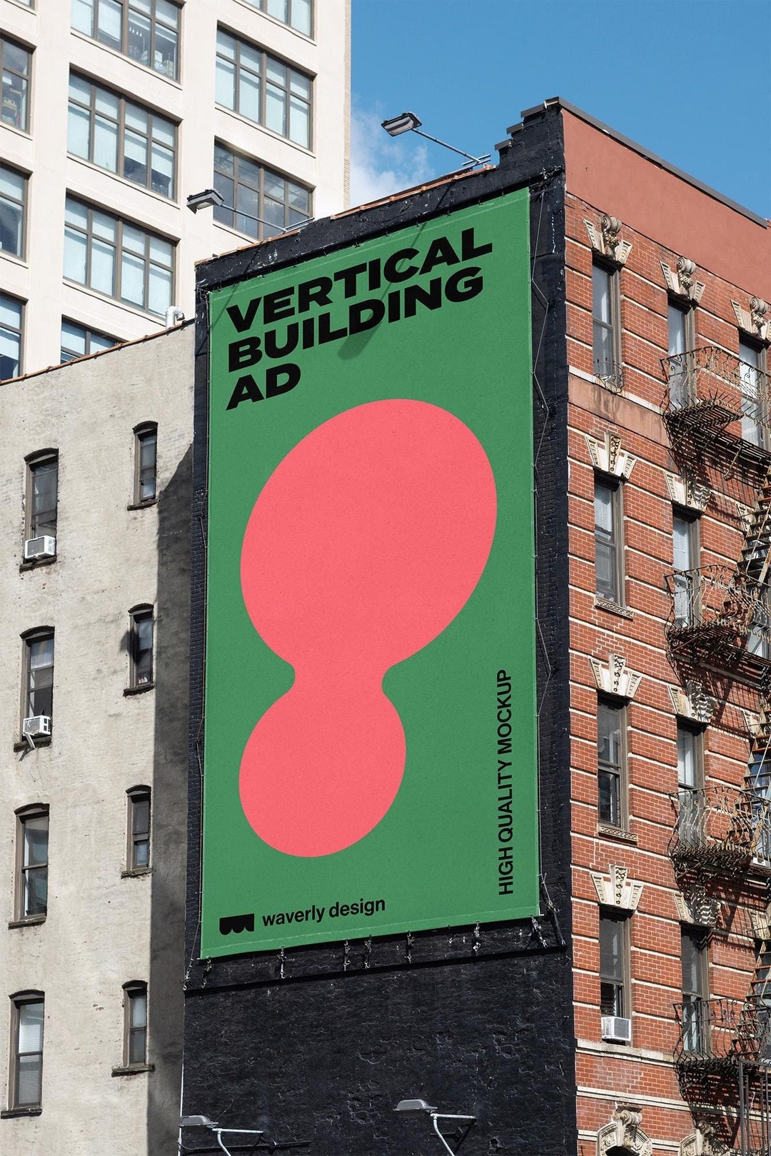 Vertical Building Ad Mockup Template, Editable Photoshop File - Etsy