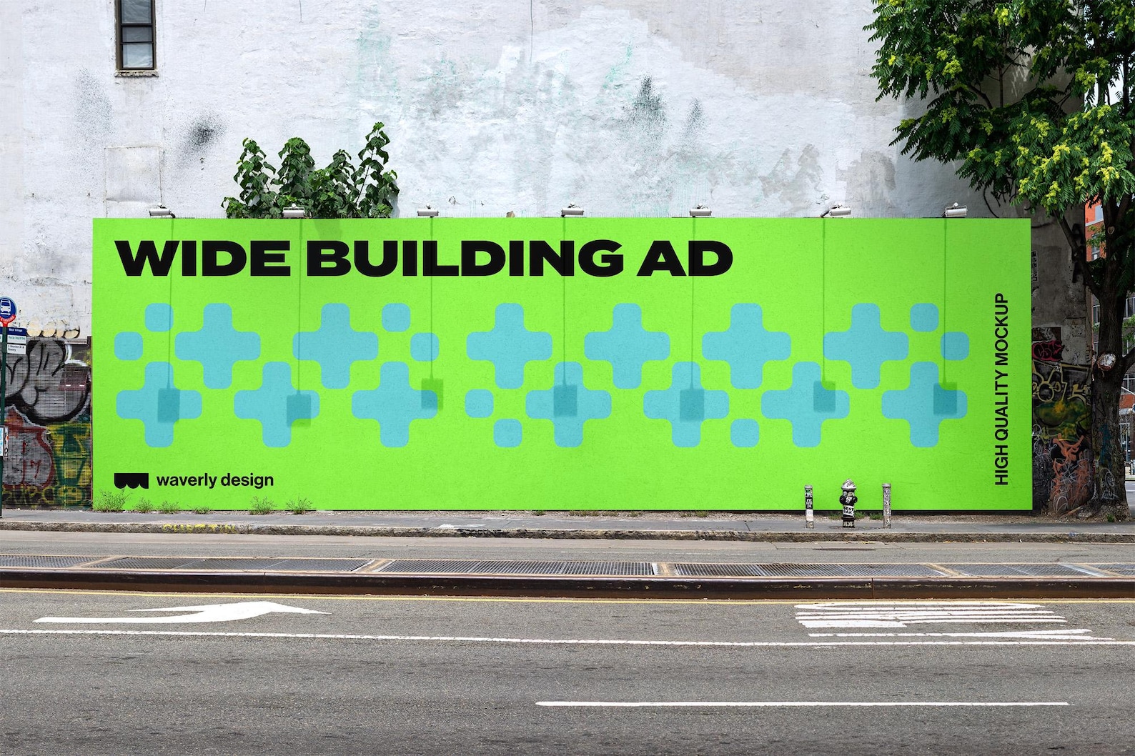 Wide Building Ad, Billboard Mockup Template, Editable Photoshop File - Etsy