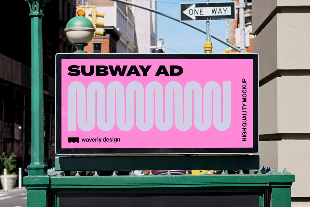 Subway Ad, Street Ad, Mockup Template, Editable Photoshop File - Etsy