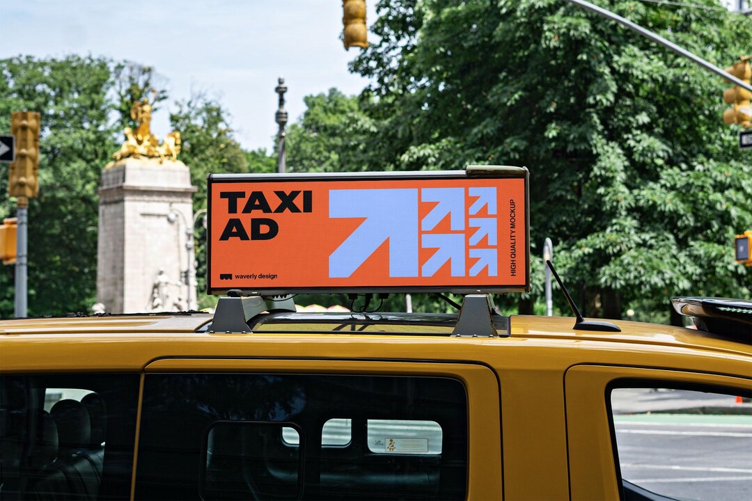 Taxi Ad, Street Ad, Mockup Template, Editable Photoshop File - Etsy