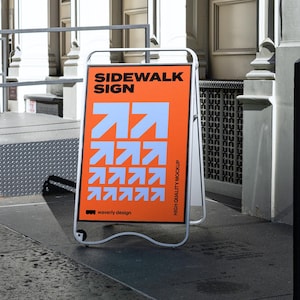 Sidewalk Sign, Event Sign, Street Ad, Mockup Template, Editable ...