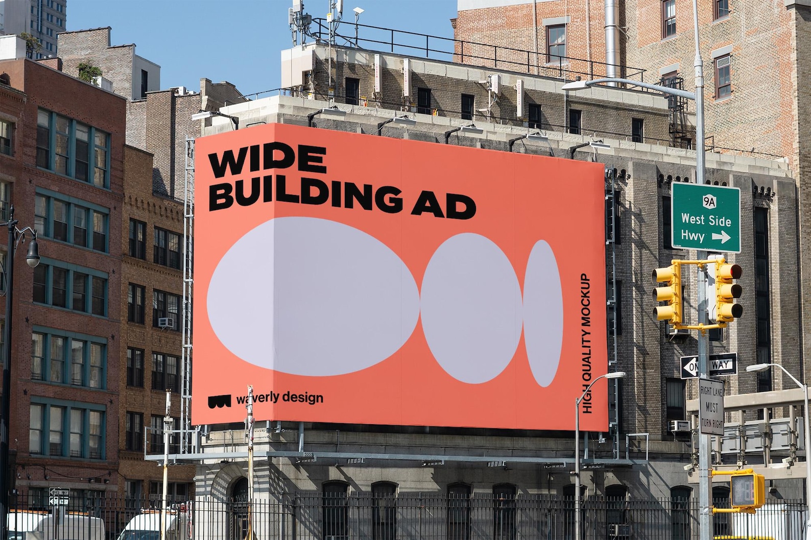 Wide Building Ad, Billboard Mockup Template, Editable Photoshop File - Etsy