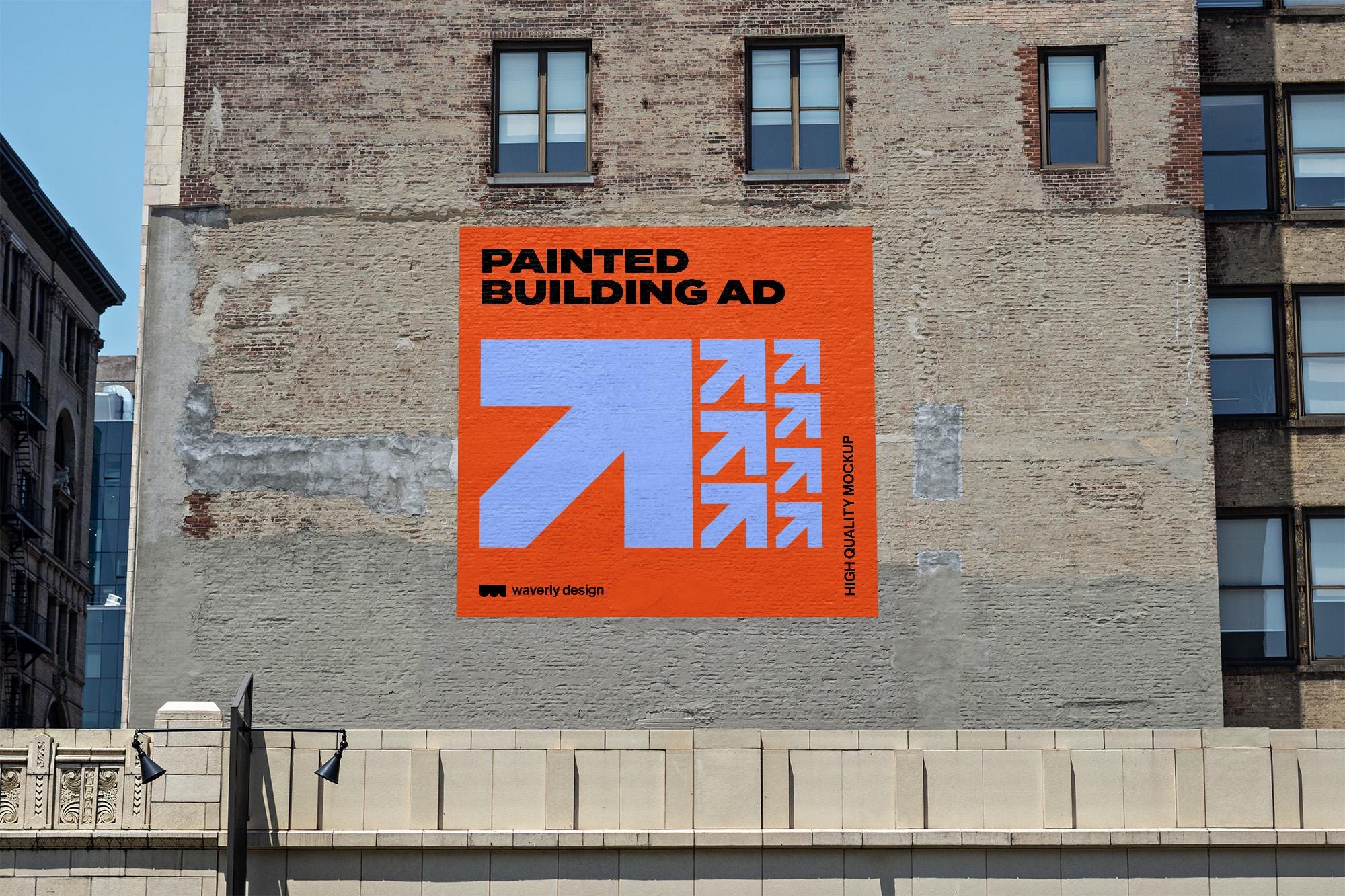 Painted Building Ad, Billboard Mockup Template, Editable Photoshop File ...