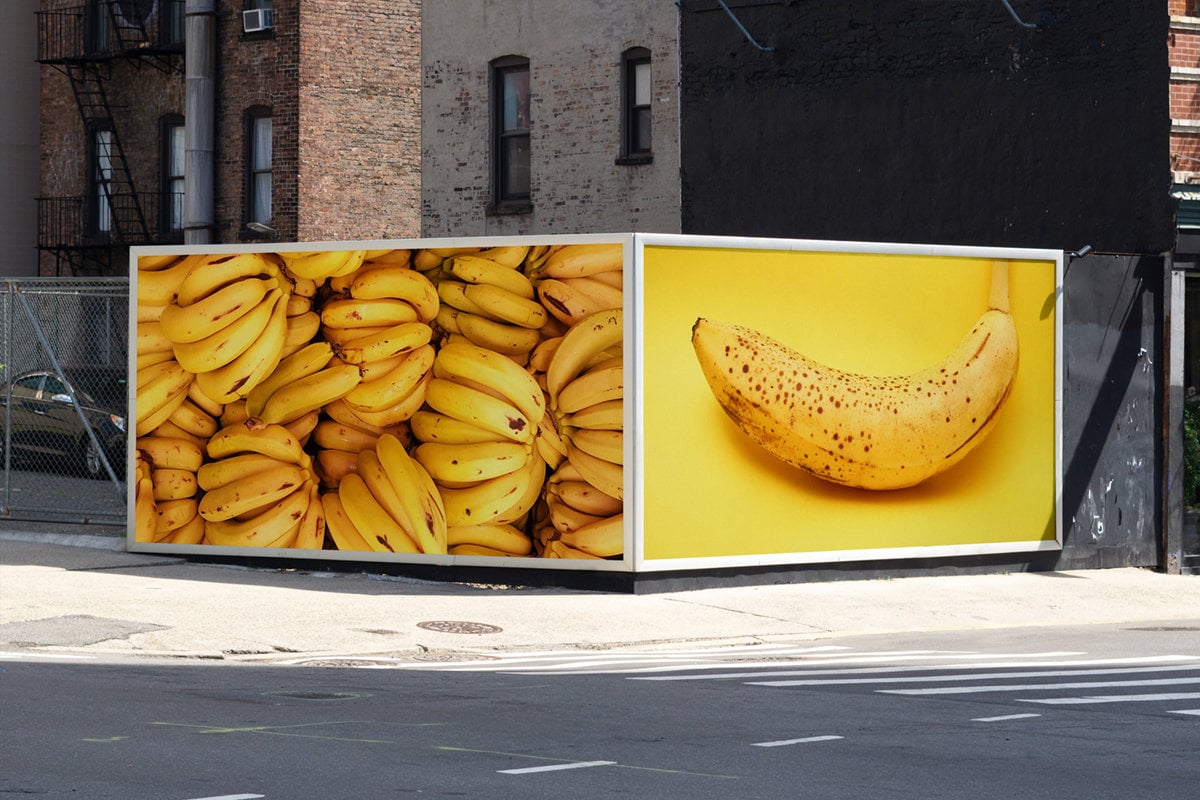 Corner Poster Ads, Wide Billboard, Mockup Template, Editable Photoshop ...