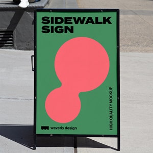 Sidewalk Sign, Store Sign, Street Ad, Mockup Template, Editable ...
