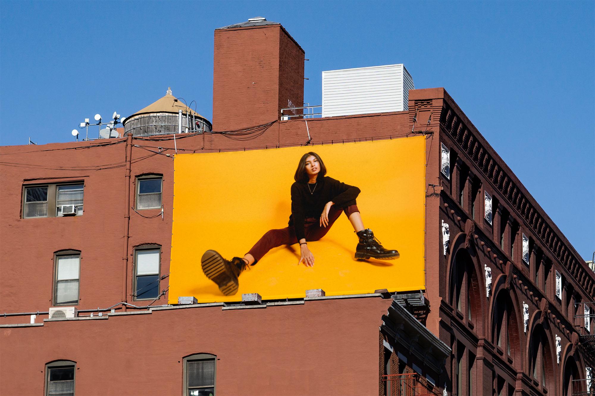 Wide Building Ad Billboard Mockup Template, Editable Photoshop File - Etsy