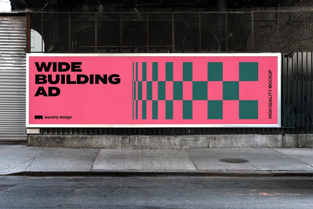 Wide Building Ad, Billboard Mockup Template, Editable Photoshop File - Etsy