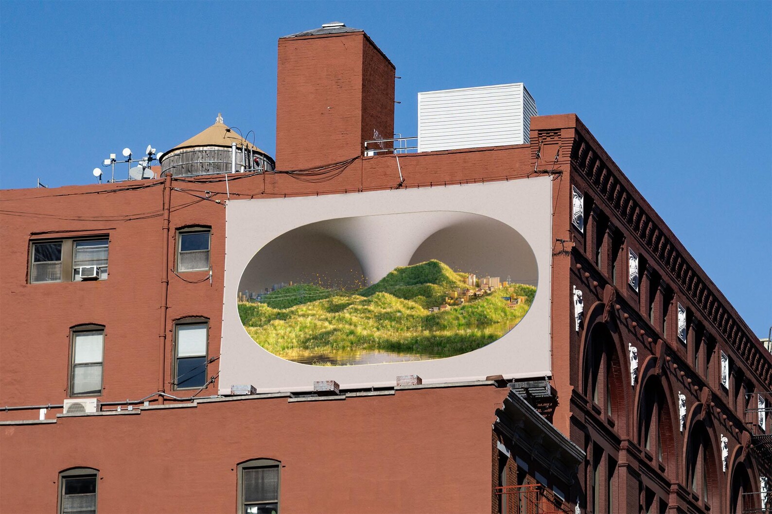 Wide Building Ad Billboard Mockup Template, Editable Photoshop File - Etsy