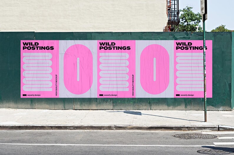 Wild Postings, Urban Posters, Street Ads, Mockup Template, Editable ...