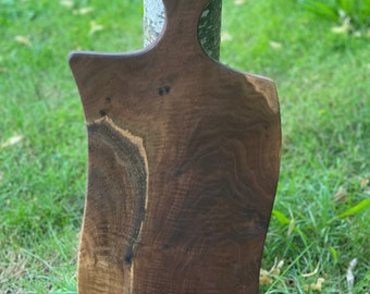 Solid Black Walnut Charcuterie Board With Modern Round Handle - Etsy UK