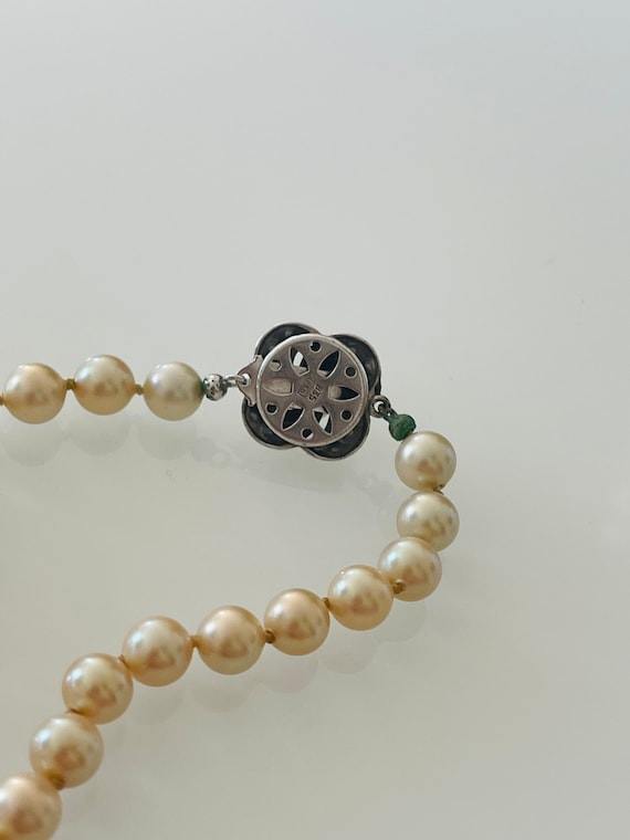 Beautiful vintage necklace pearls silver clasp 835 JKA - Gem