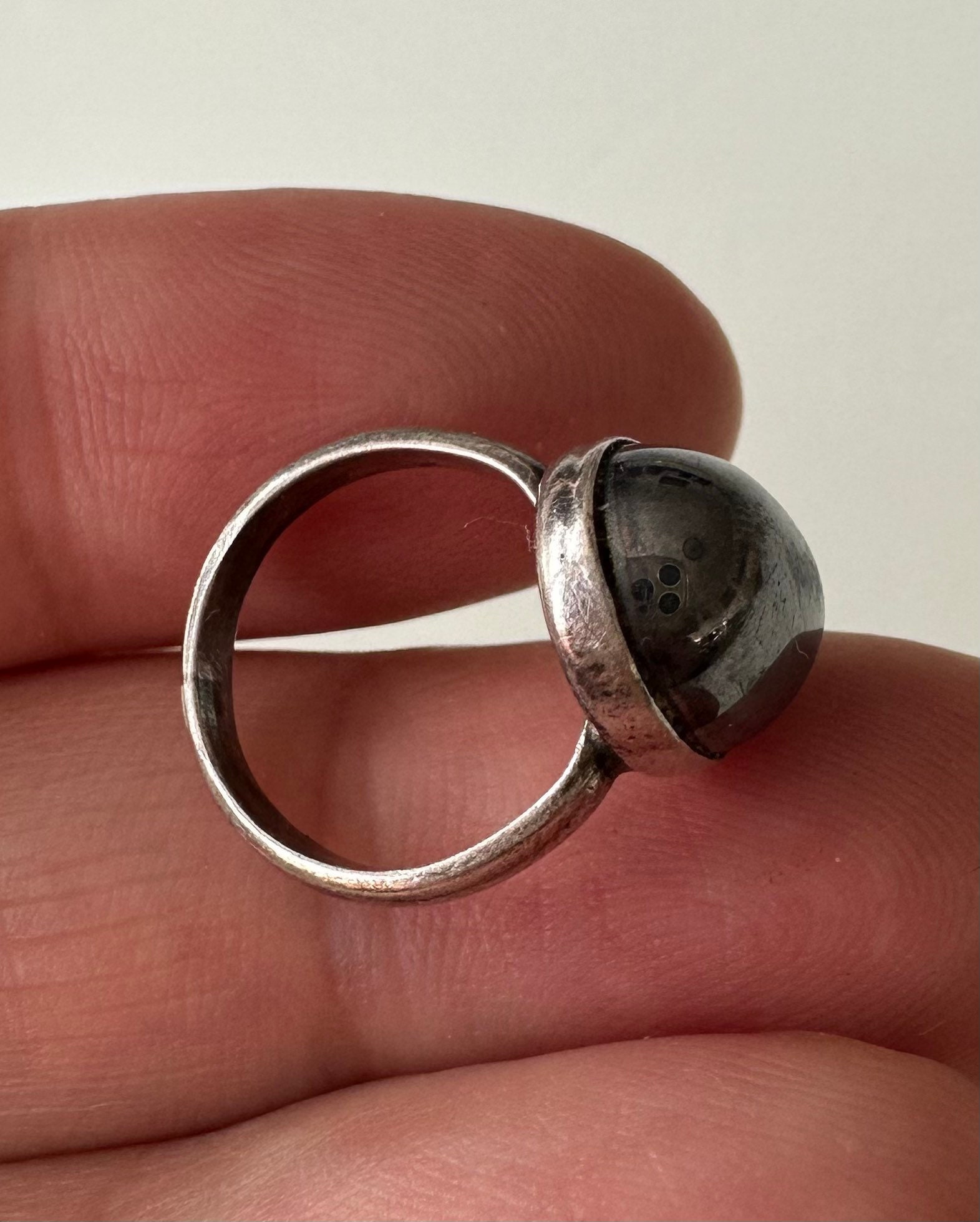 official supplier Metallic shiny silver ring hematite vintage very ...
