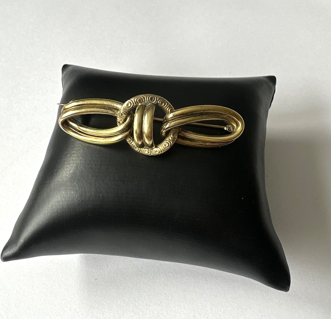 Beautiful Antique Art Deco Brooch AM Double Gold Bow! - Etsy