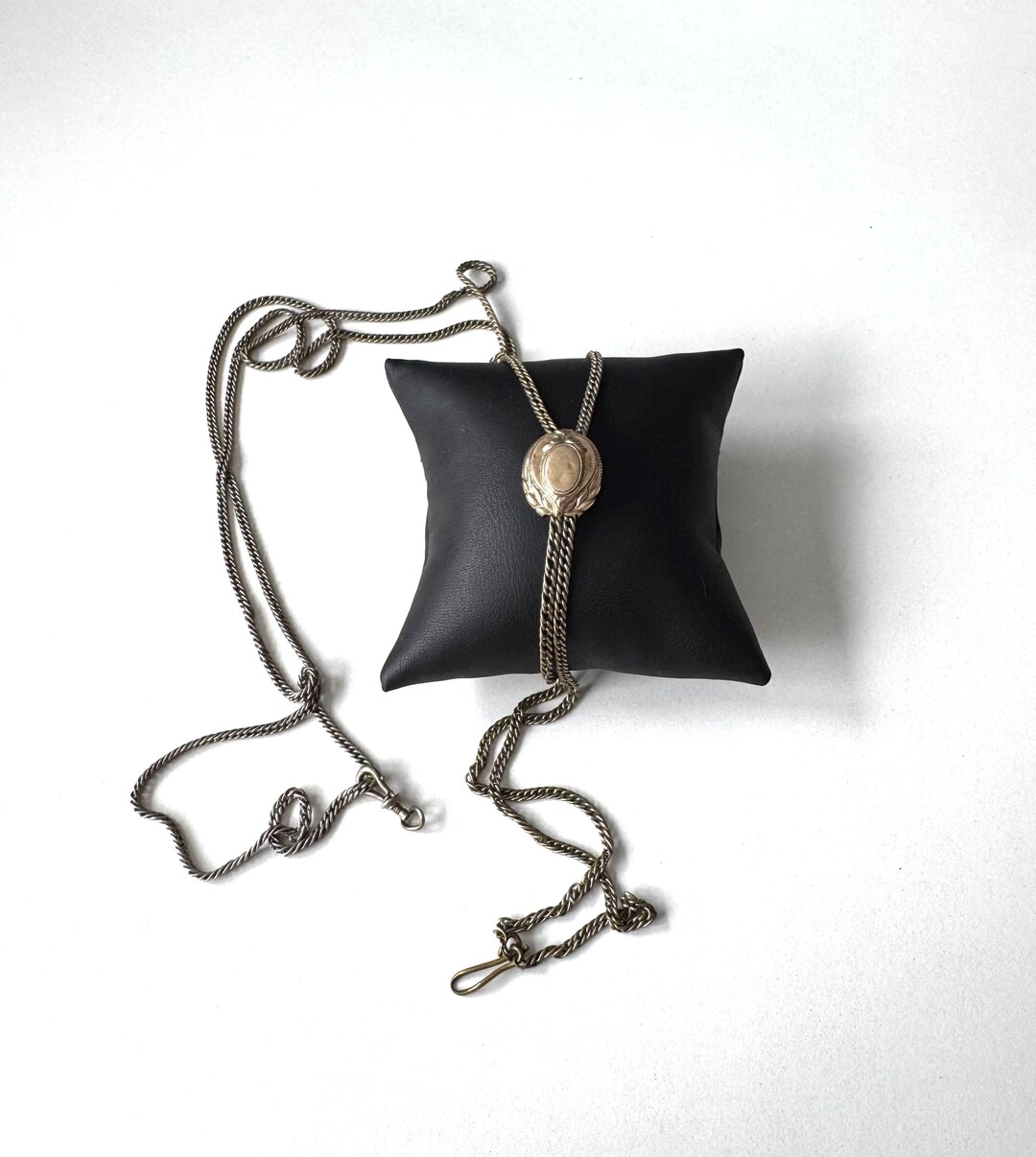 Antique Double Slider Chain Made of Silver With Gold-plated Center ...