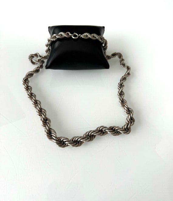 Vintage 835 silver chain cord chain – heavy and long … - Gem