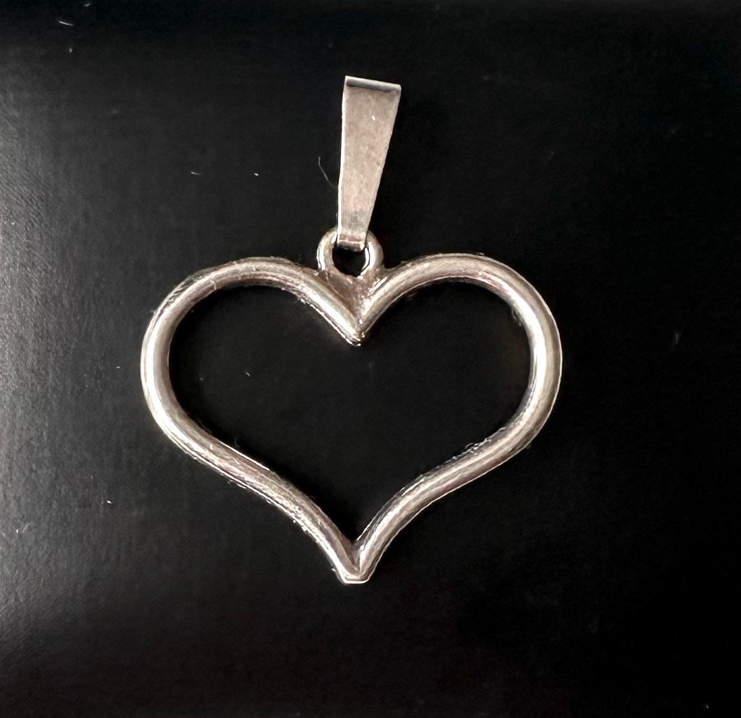 Art Deco Pendant 835 Silver Heart Master Hallmark GSE - Etsy