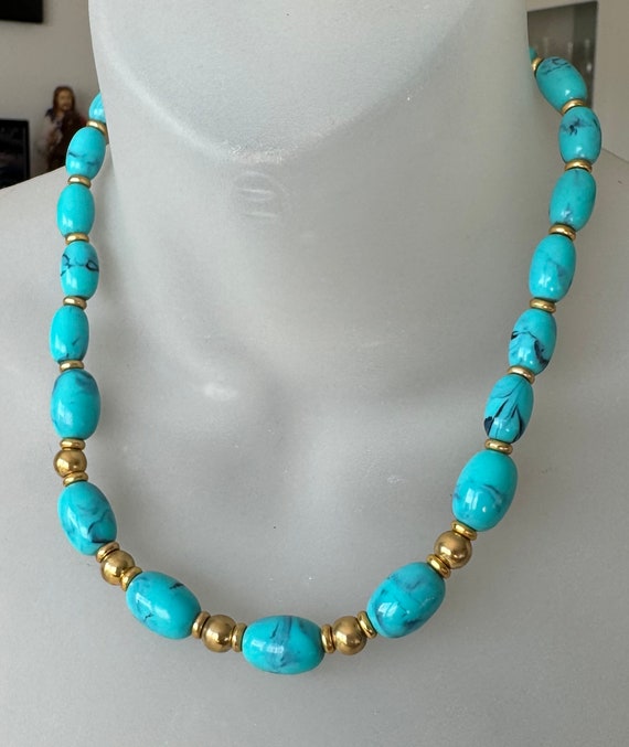 Majestic elegance: Vintage turquoise-gold costume jew… - Gem