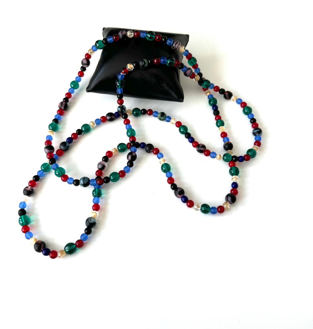 Colorful Glass Ball Chain Vintage Endless Chain Without Clasp - Etsy