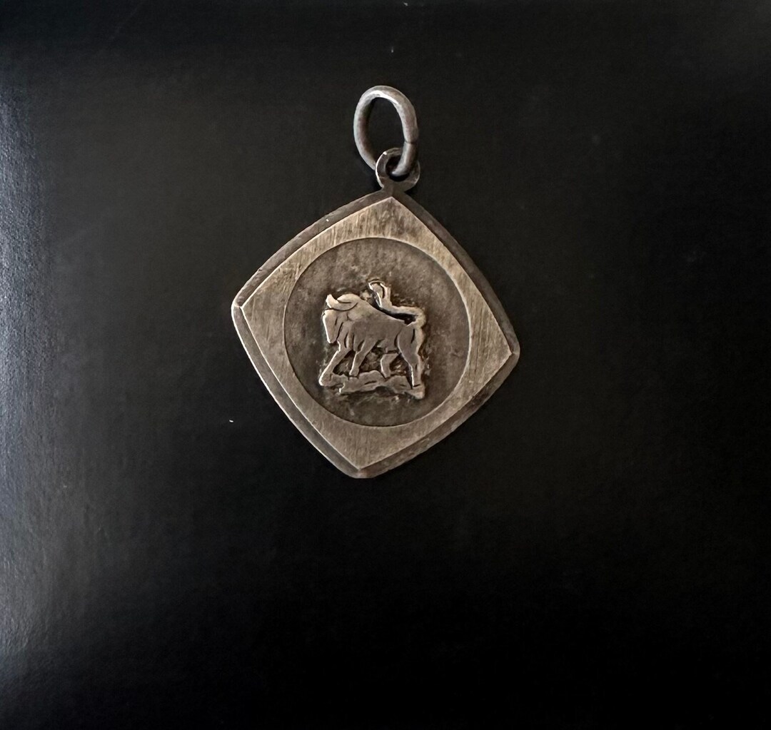 Vintage 835 Silver Pendant Taurus Zodiac Sign! - Etsy