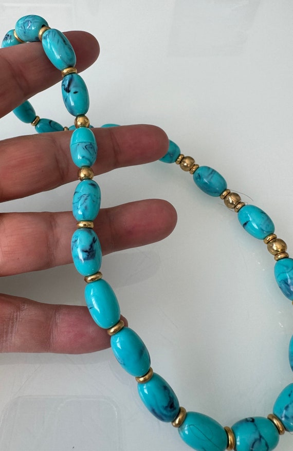 Majestic elegance: Vintage turquoise-gold costume jew… - Gem