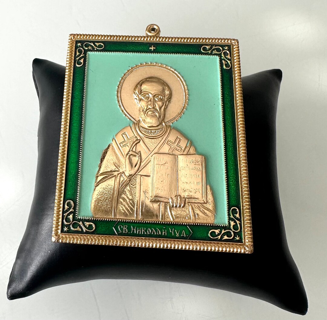 Small Orthodox Icon in Gold Colors With Enamel - Etsy