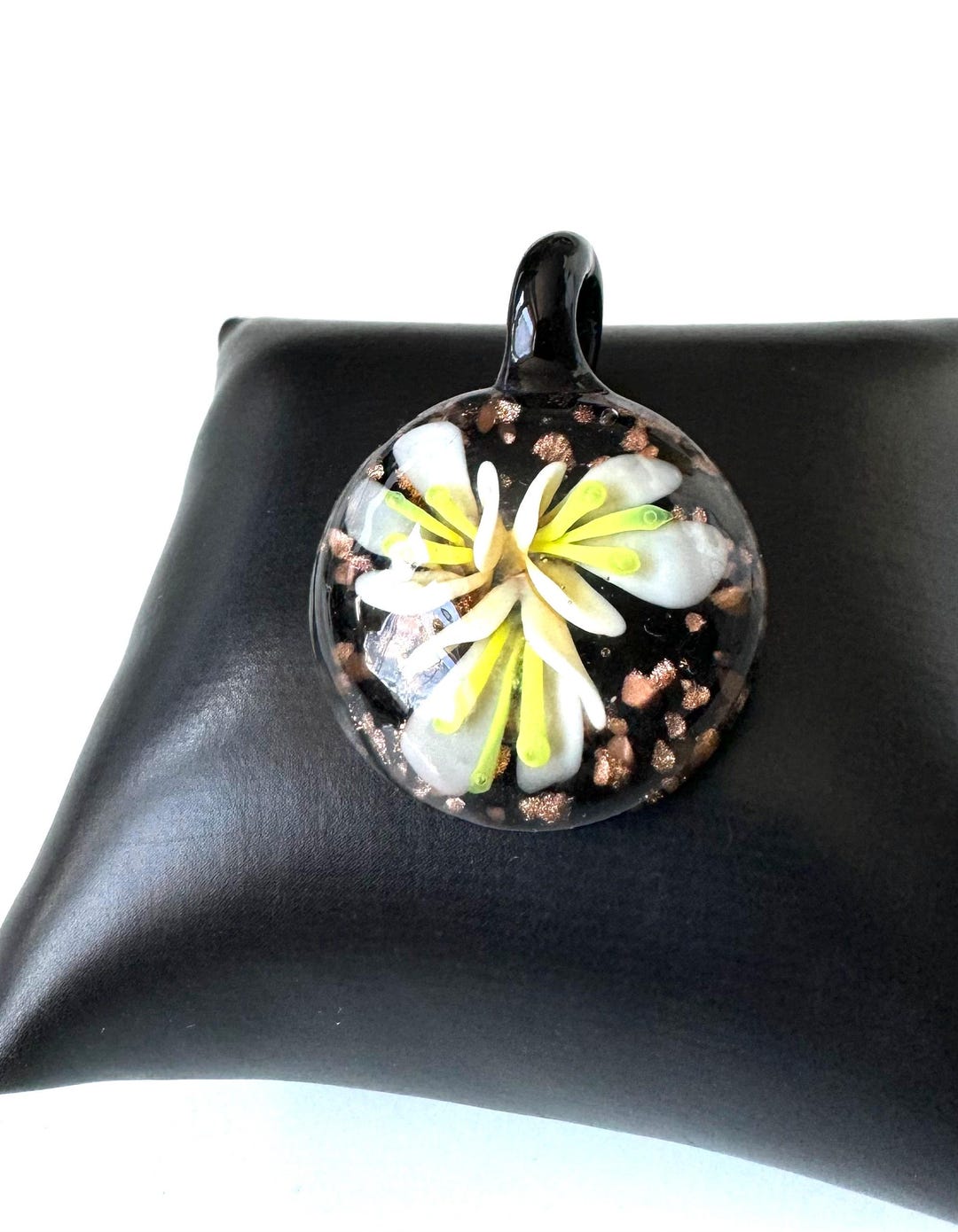 Murano Glass Pendant Vintage Italy With Bronze Inlay! - Etsy