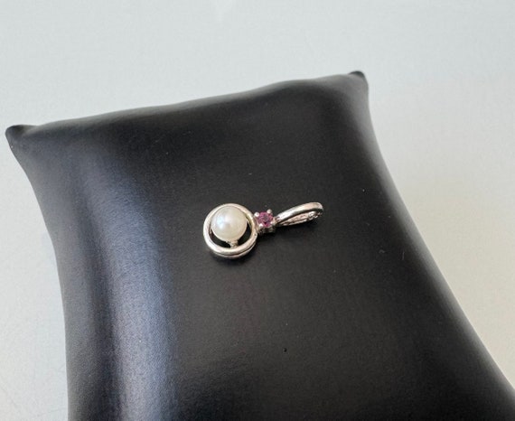 835 silver pendant with ruby and pearl! - Gem
