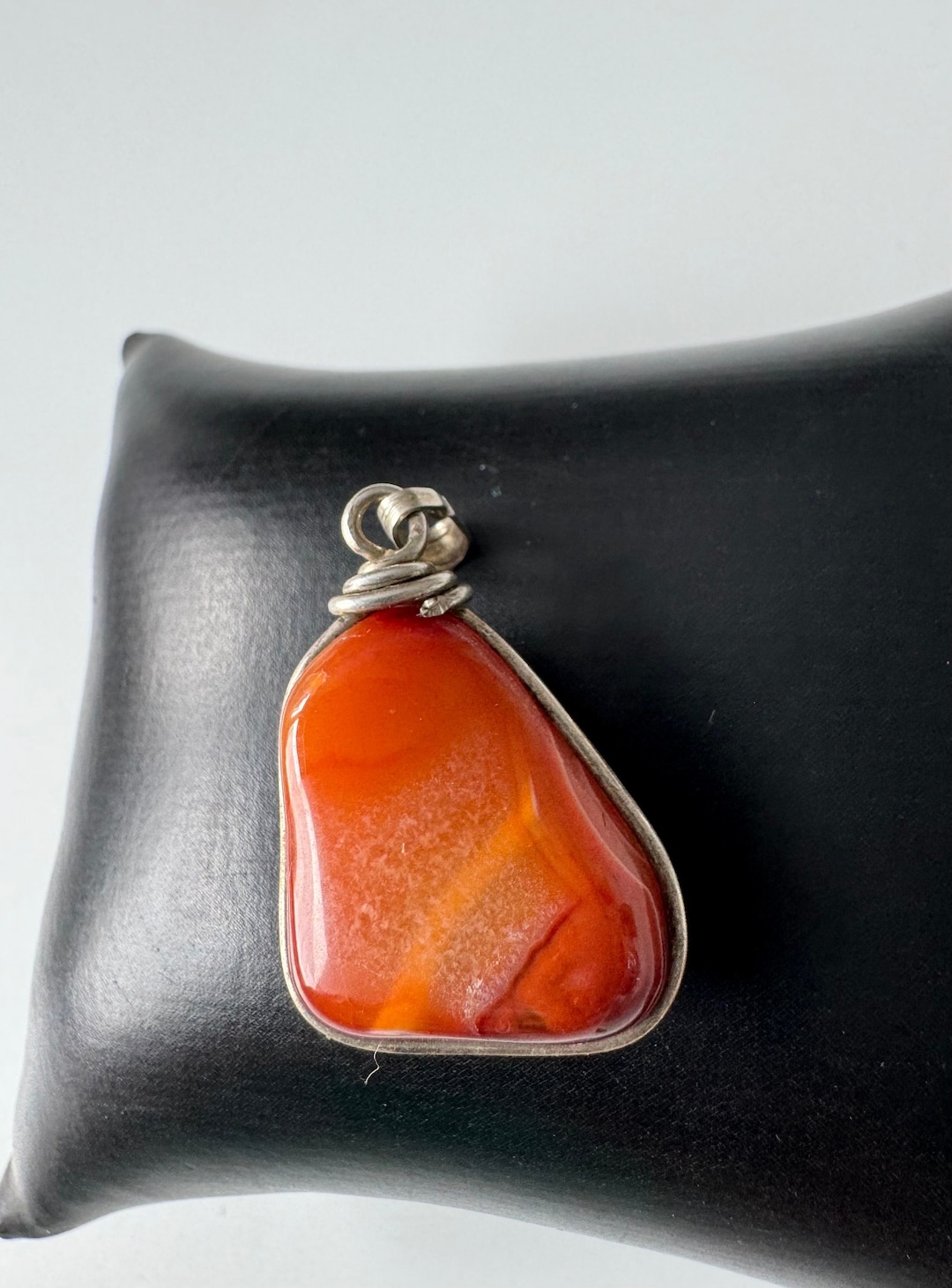 Pendentif pierre précieuse serti en argent 925 bijoux vintage - Etsy France